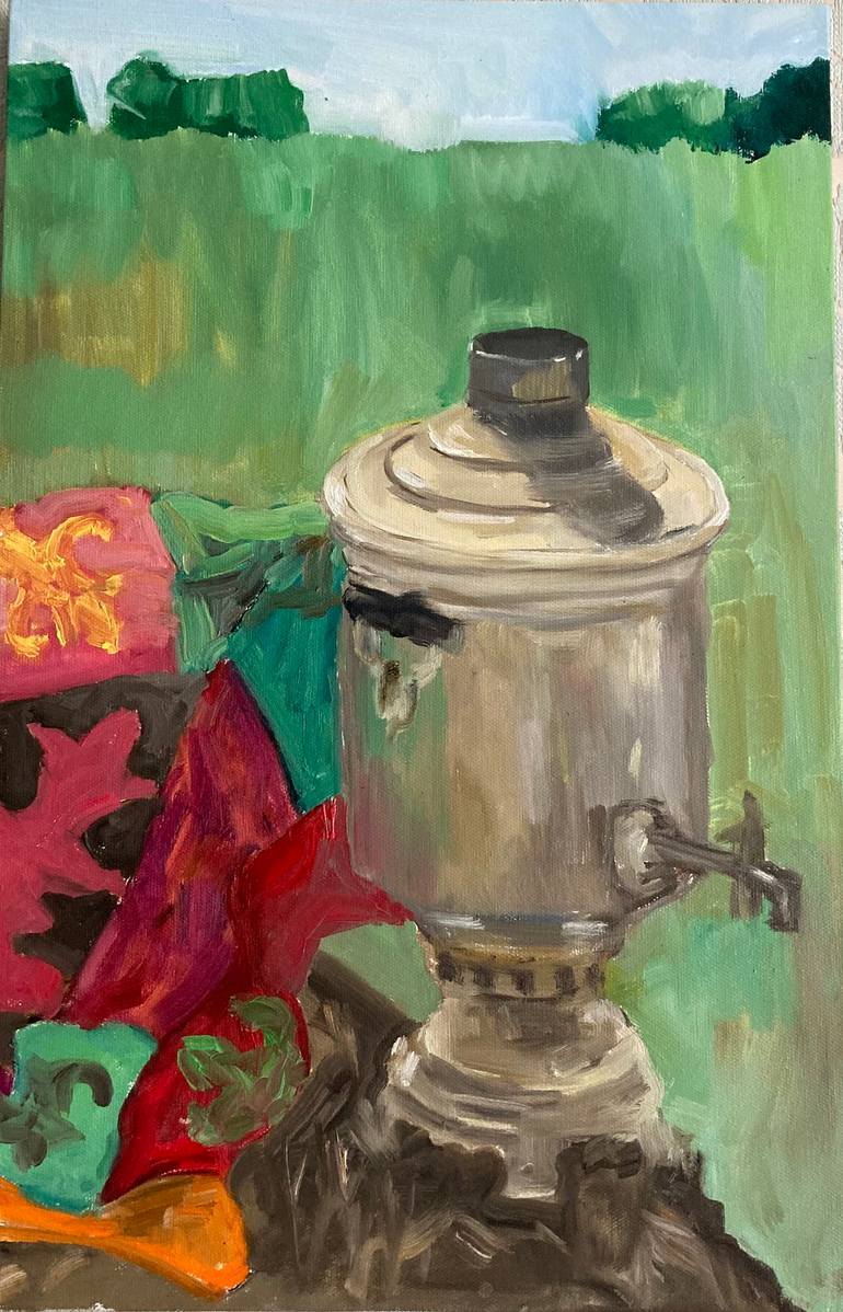 “Samovar” Painting by Aizhibek Kakenova | Saatchi Art