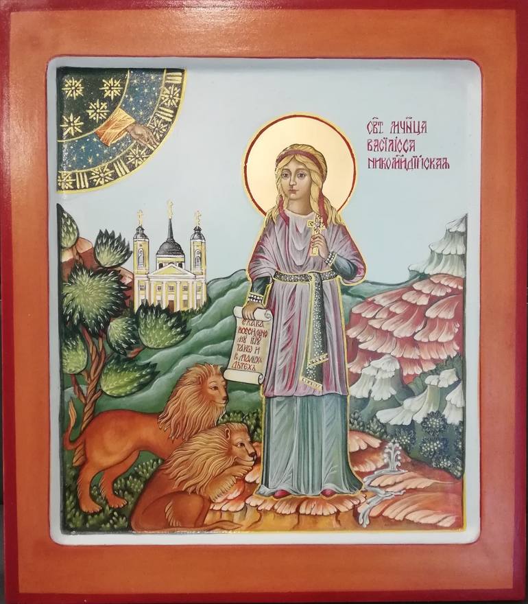 icon of Vasilisa of Nicomedia Painting by Regina Orgusar | Saatchi Art