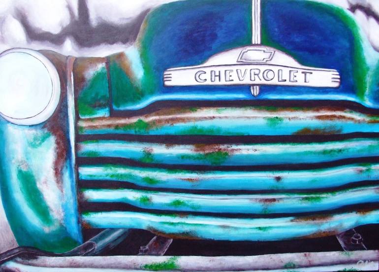 old Chevy Painting by gabi andersen | Saatchi Art