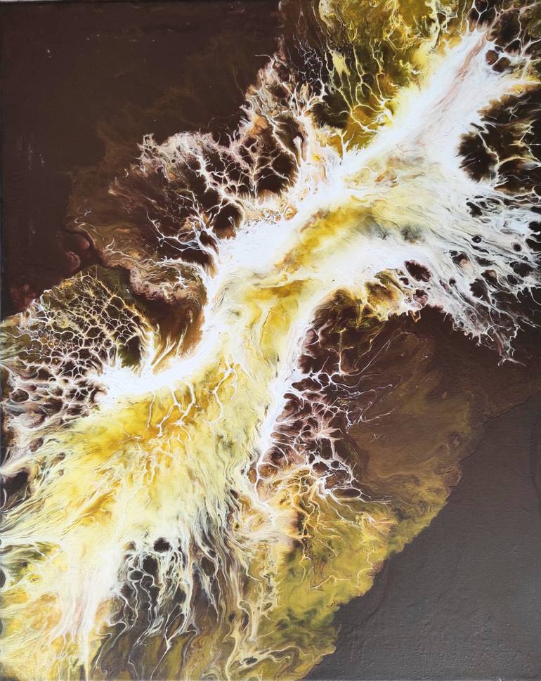 Yellow river Painting by Katerina Umnova | Saatchi Art