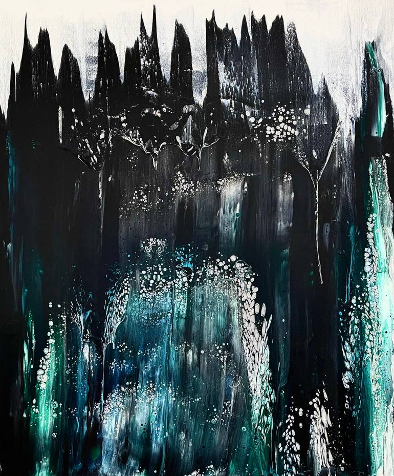 Snow Falling in Edda Painting by Roslyn Mayne-Caudwell | Saatchi Art