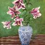 Lilies in vase Painting by Elena Stauffer | Saatchi Art