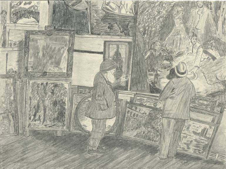 Monet in Studio 1919 Drawing by Gregory Paramore | Saatchi Art