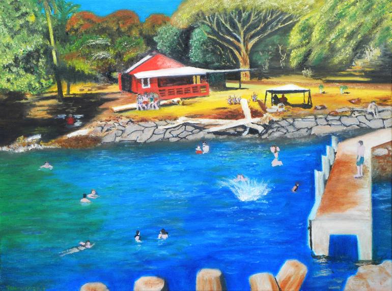 Red House at Pohoiki Bay Before the Lava Painting by Thomas Tamura ...