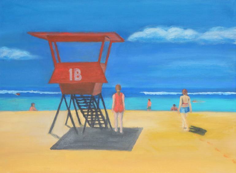 Lifeguard Stand 1B Ala Moana Beach Honolulu Painting by Thomas Tamura ...