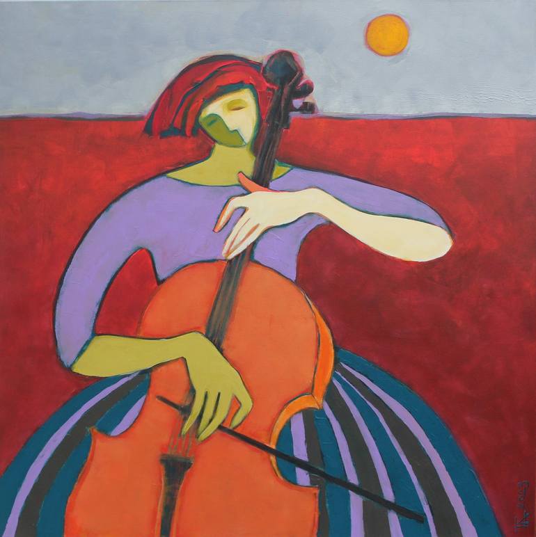 Music for the sun. Painting by Tatjana Auschew | Saatchi Art