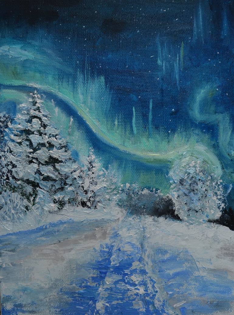 Winter magic night. - winter landscape, Christmas, snow, northern ...