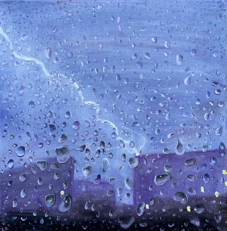 Thunderstorm outside the window. - thunderstorm, sky, rain, oil ...