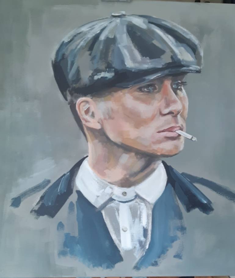 Thomas Shelby Painting by Jeanne Hopcraft | Saatchi Art