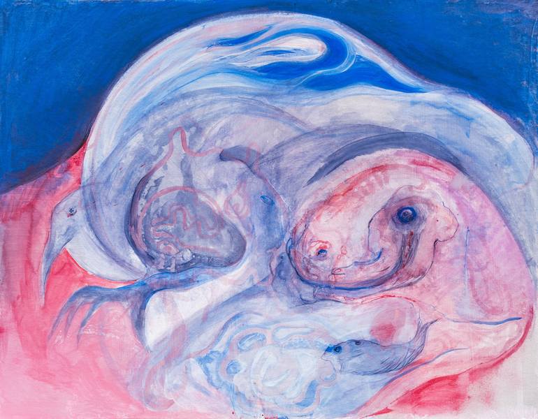 Blending Fire and Water Painting by Azra Subasic | Saatchi Art