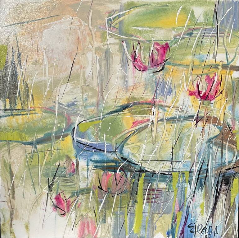 Water Lillies 2 Painting by Mona Berga | Saatchi Art