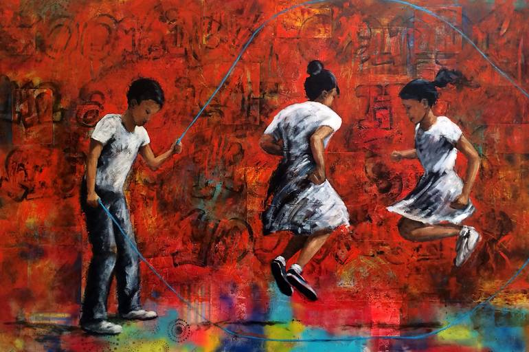 Double Dutch Painting by Kimberly Wheaton | Saatchi Art