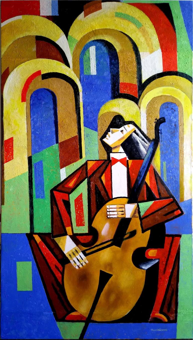 Musician Painting by Anatoliy Chudinovskikh | Saatchi Art