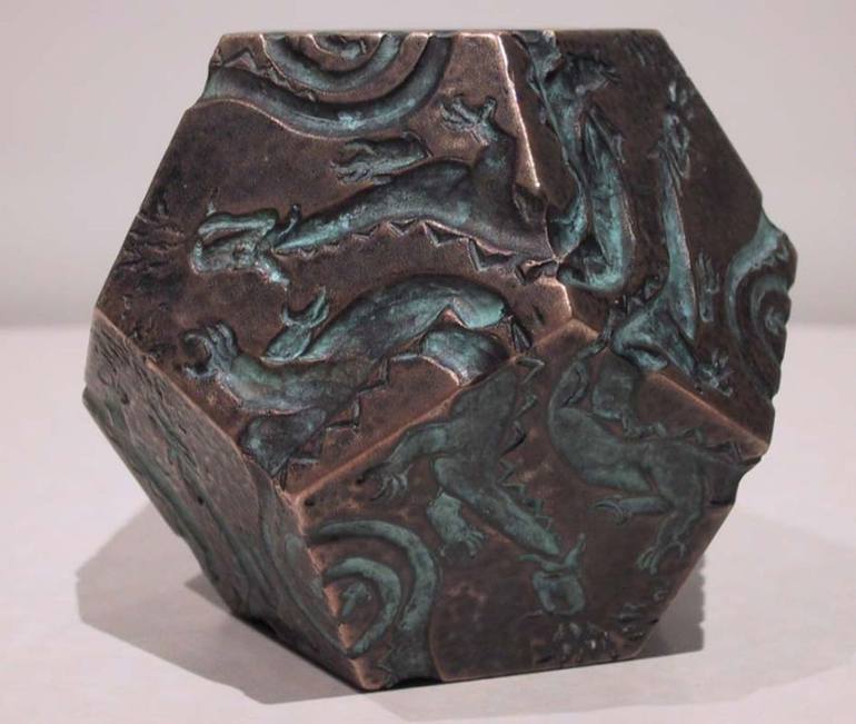 Dodecahedron tiling - Dragons I Sculpture by Scott Van Note | Saatchi Art
