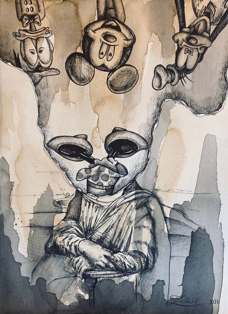 My Mona Lisa Drawing by Jelbert Karami | Saatchi Art