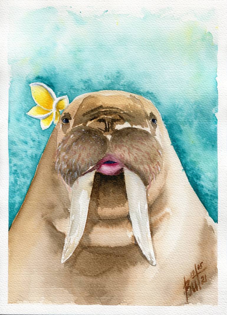Walrus Painting by Irina Butenko | Saatchi Art