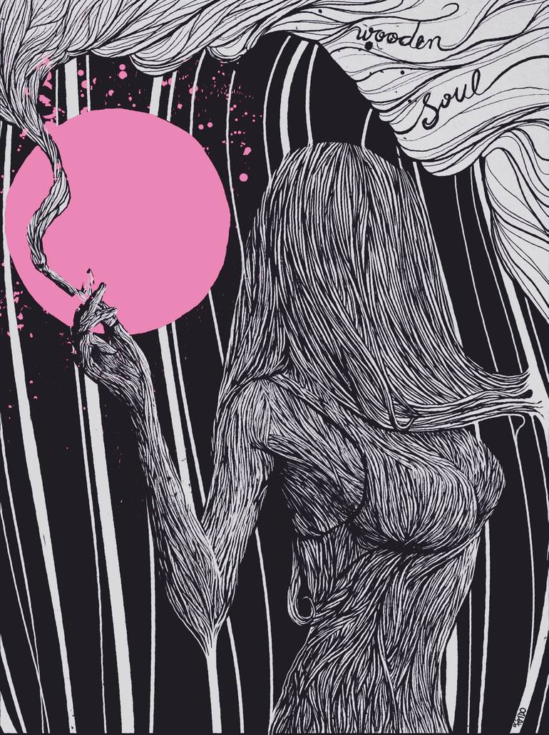 wooden Drawing by Fabio Vido | Saatchi Art