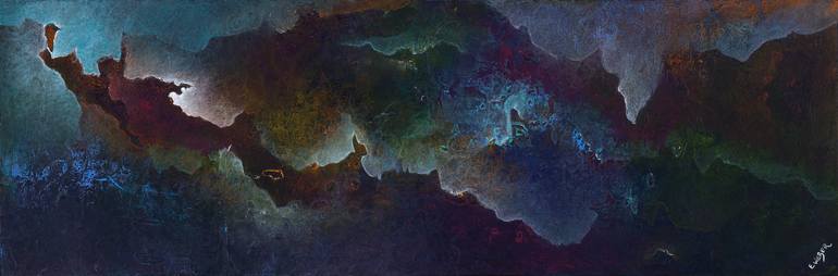 Dark With Heavy Drops Painting by Elizabeth Weber | Saatchi Art