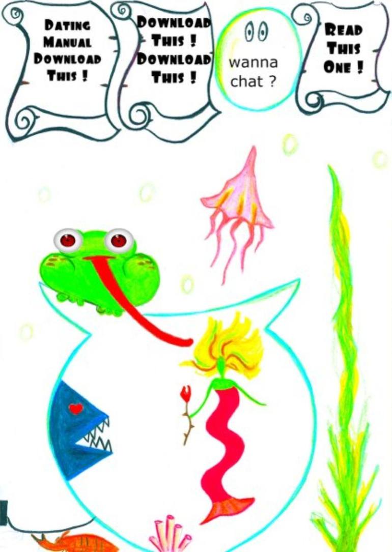 Valentines Day Cartoon Blog for The Cyber Mermaid Painting by Cyber ...