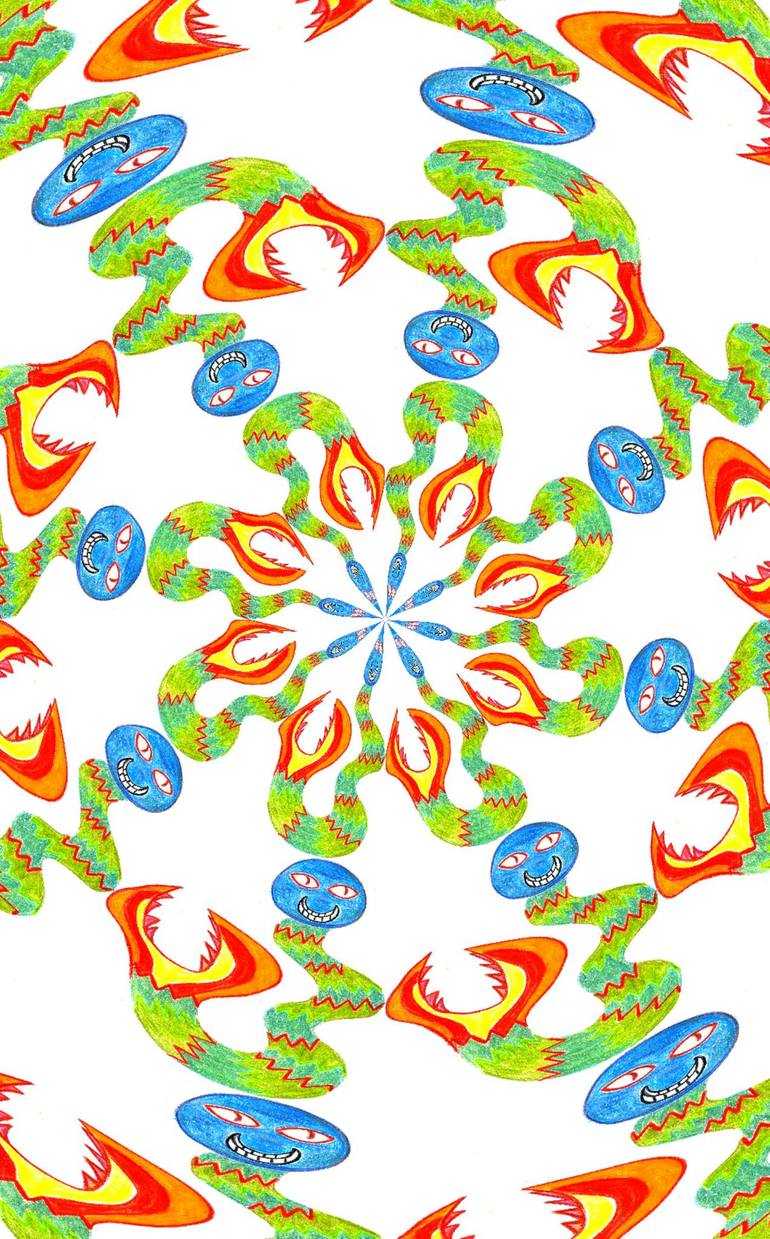 The REAL Cyber Mermaid multiplied Painting by Cyber Mermaid | Saatchi Art