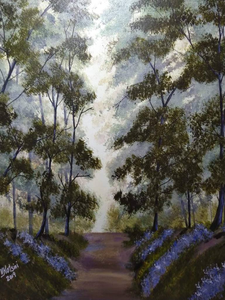 MISTY ROAD Painting by Virginia Katsini | Saatchi Art