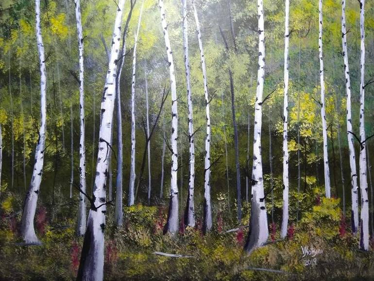 GREEN FOREST Painting by Virginia Katsini | Saatchi Art