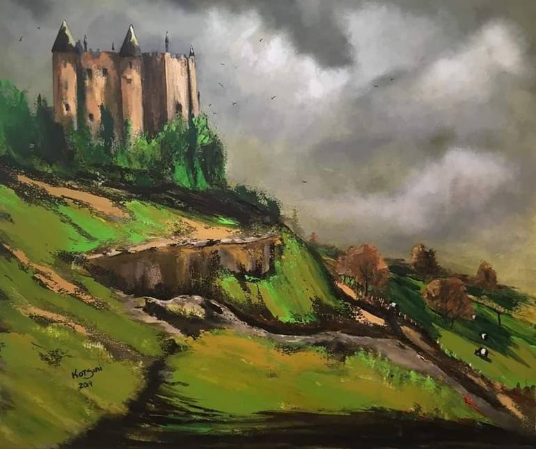 BETWEEN THE GREEN Painting by Virginia Katsini | Saatchi Art