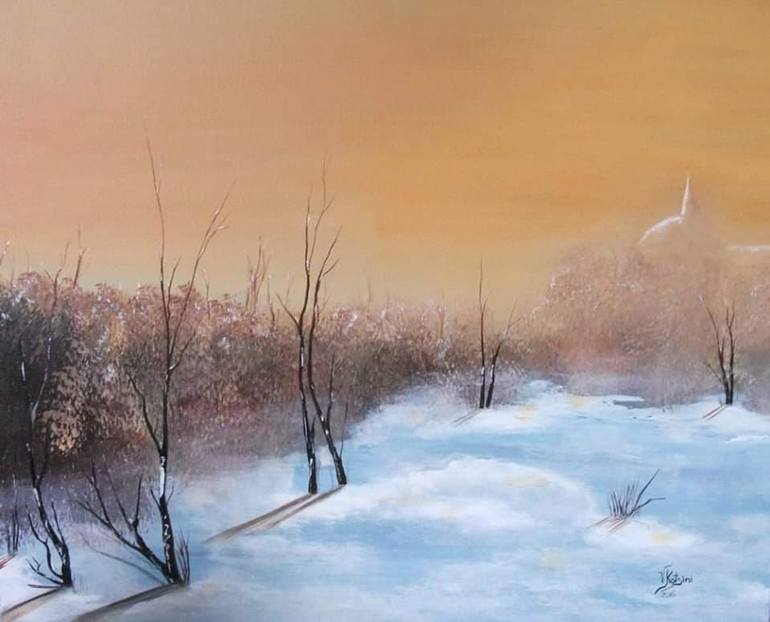 LAST SNOW III Painting by Virginia Katsini | Saatchi Art