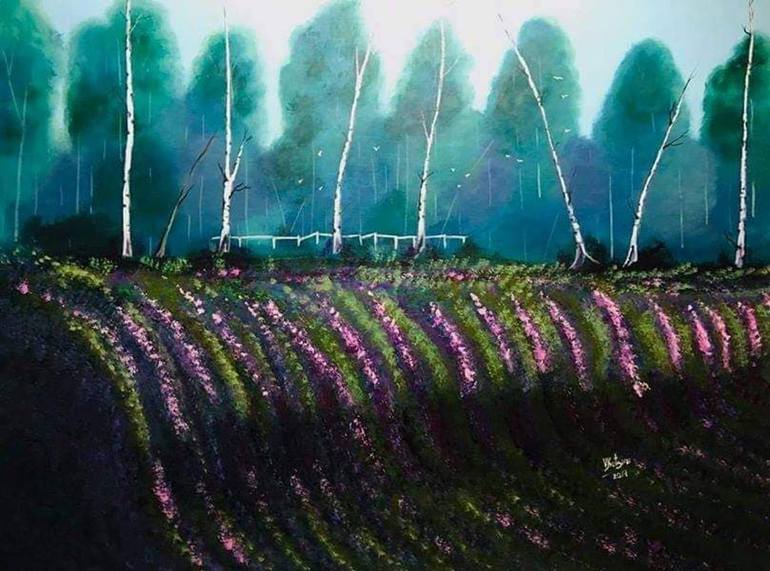 SPRING CASCADE Painting by Virginia Katsini | Saatchi Art