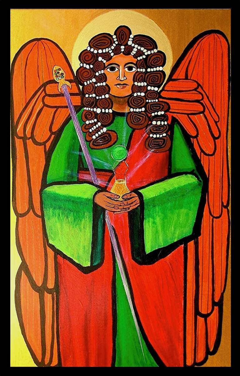 The Archangel Raphael with Magic Staff Painting by Jerry DiFalco ...