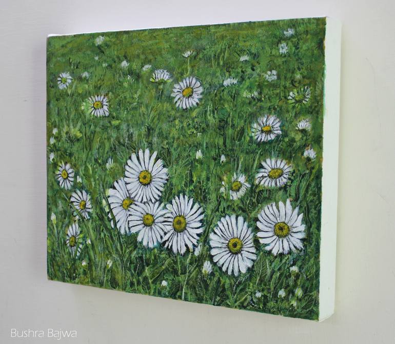 White in Green Painting by Bushra Bajwa | Saatchi Art