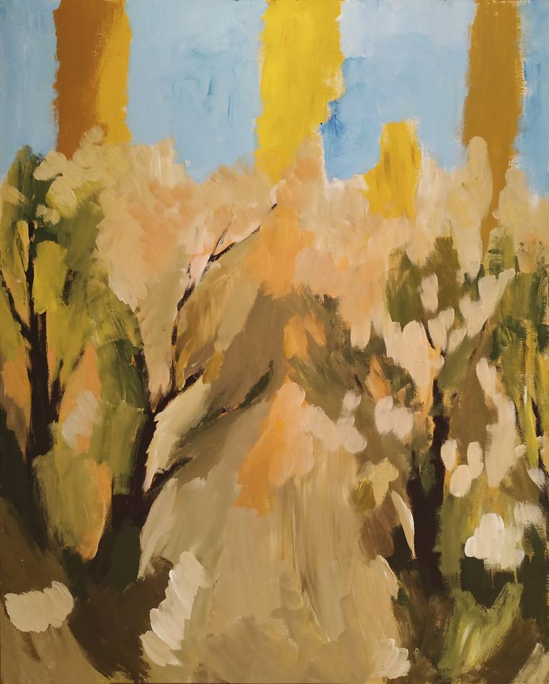 Sunny morning in the peach garden Painting by Вячеслав Костюченко ...