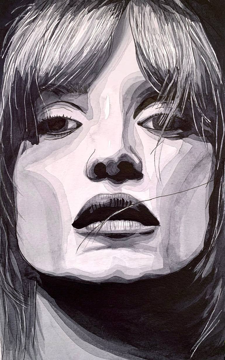 Portrait of Jessica Chastain Painting by Victoria Laskov | Saatchi Art