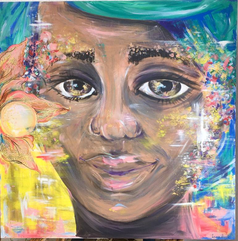 multi-color girl bright Painting by Inessa Smirnova - Inna Arm ...