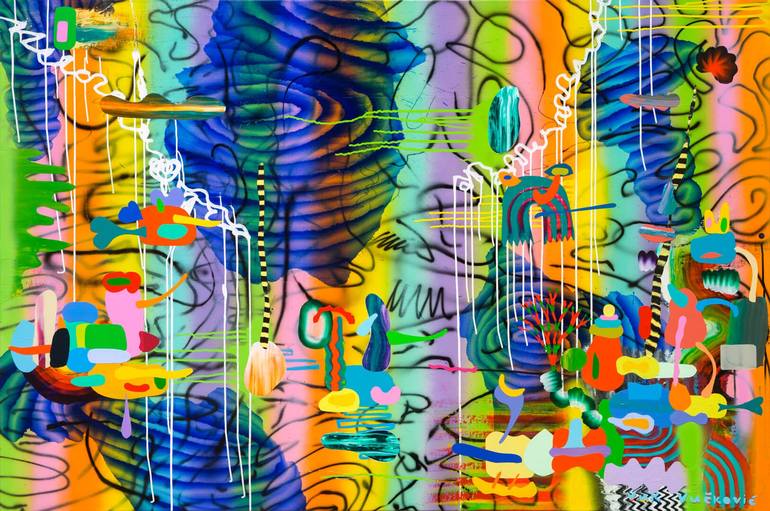 Space Travel Painting by Vuk Vuckovic | Saatchi Art