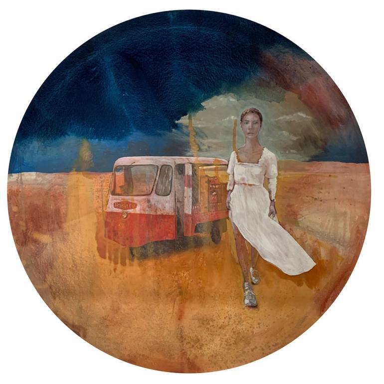 Moon Struck Cow Painting by Ben Singleton | Saatchi Art