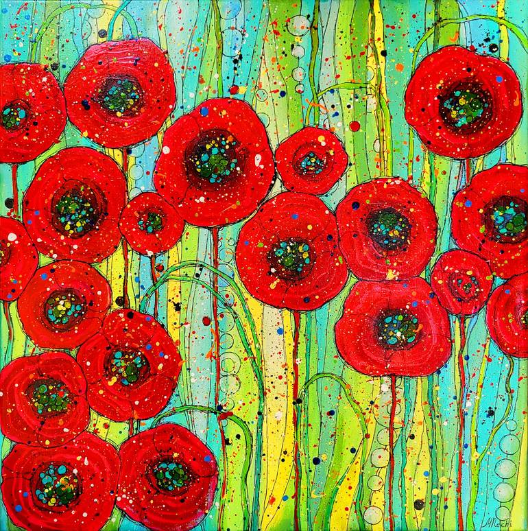 Poppy Field Painting by Liudmyla Koveshnikova | Saatchi Art