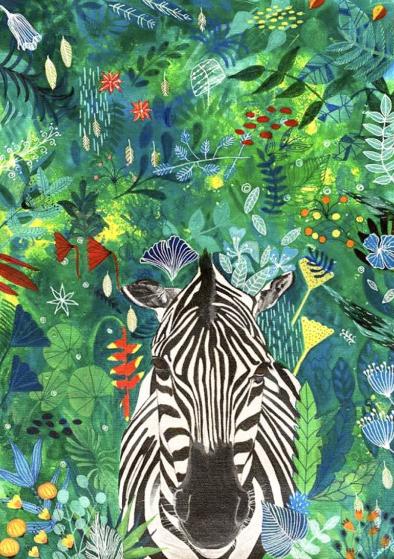Jungle Series : Zebra in the Wild Painting by Srinidhi Dabriwal ...