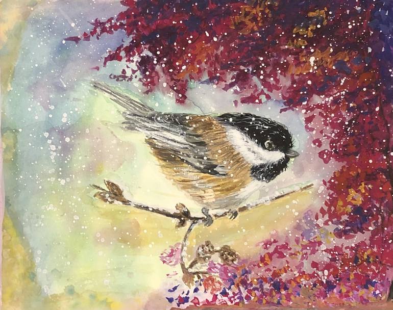 Little sparrow Painting by Zari feh | Saatchi Art