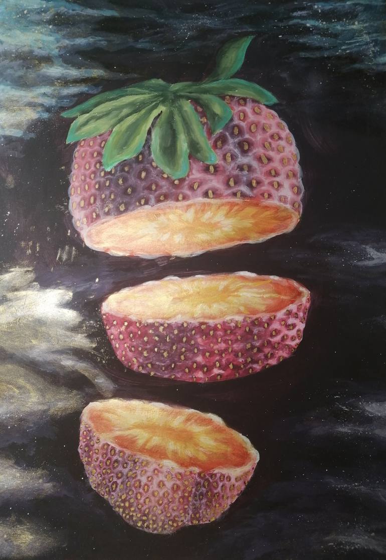 galactic strawberry Painting by Mykola Fedotov | Saatchi Art