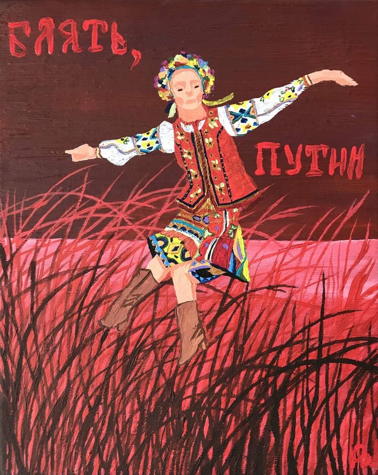Blyat, Putin Painting by Alexandra Vorobyeva | Saatchi Art
