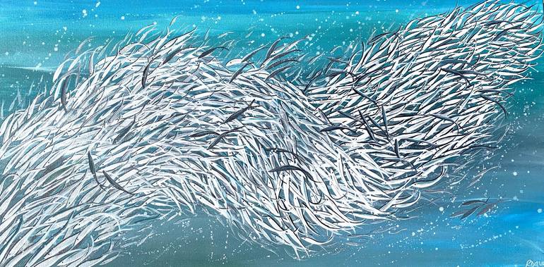 Summer Fish Wave Painting by Rebecca Davey | Saatchi Art
