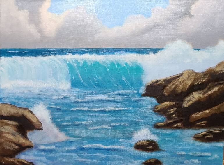 Stormy Sea Painting by Dan Holt | Saatchi Art