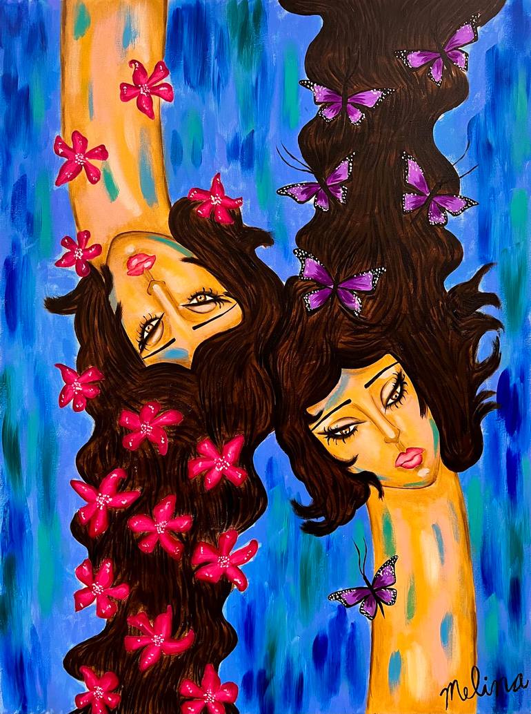 The twins Painting by Melina Sobi | Saatchi Art