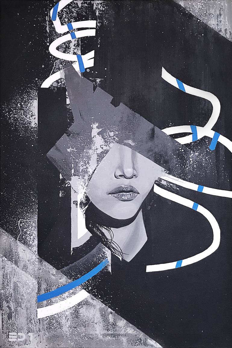 Face and line Painting by Ed One | Saatchi Art