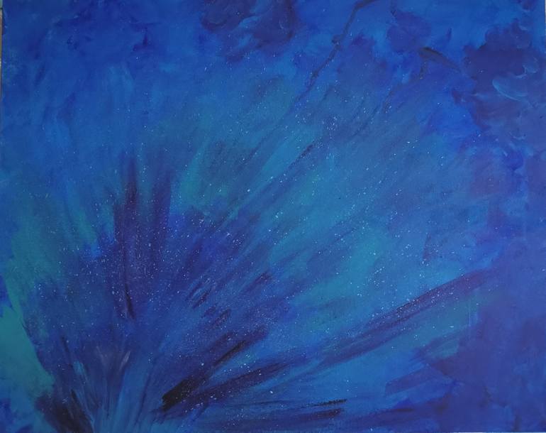 Blue Explosion Painting by Antoinette Burton | Saatchi Art