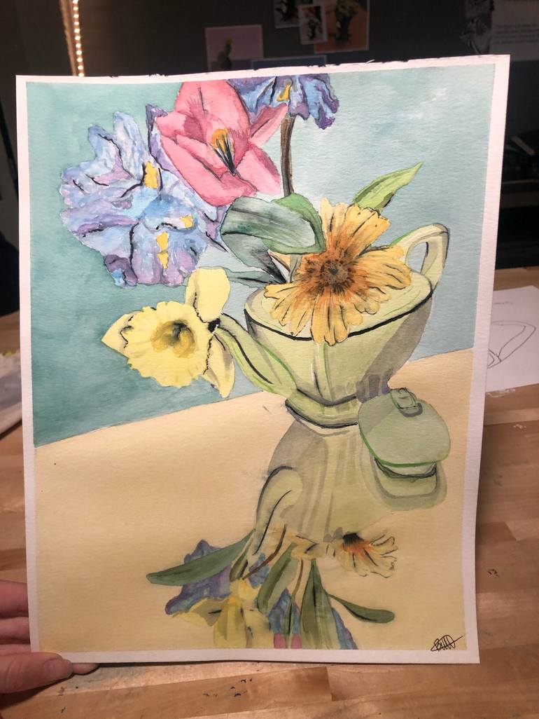 Grandma's Teapot Painting by Belle Halverson | Saatchi Art