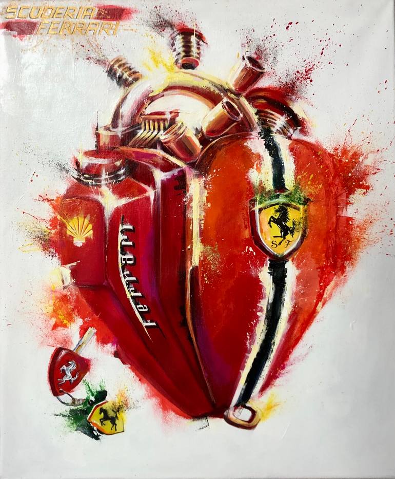 Ferrari heart Painting by Vera Konstantinova | Saatchi Art