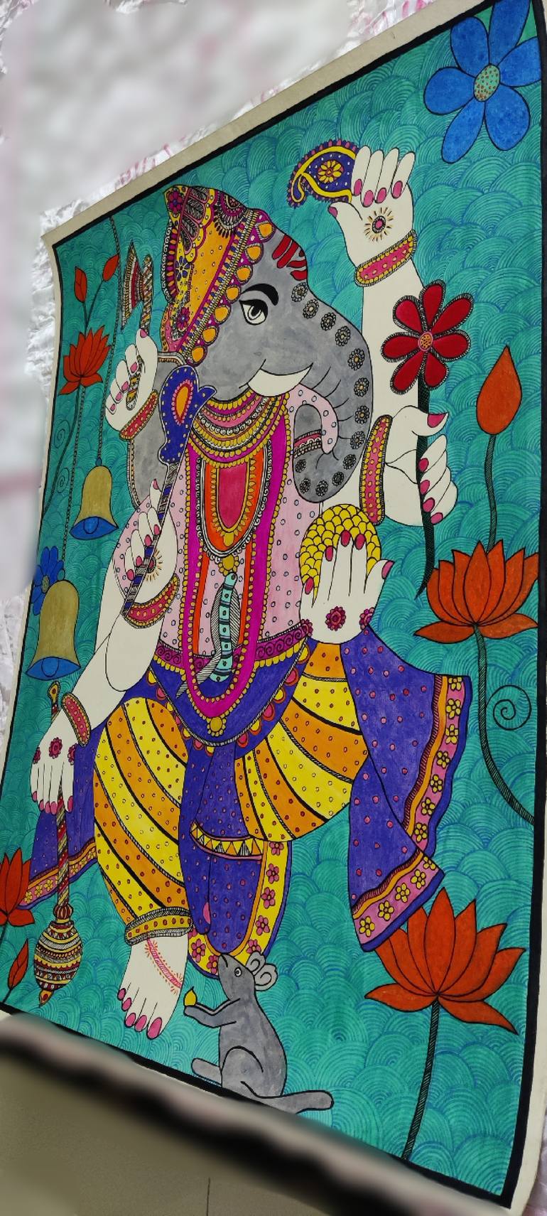 Ganesha Madhubani Painting Painting by Indu Prasad | Saatchi Art