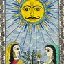 Women worshiping Sun Painting by Indu Prasad | Saatchi Art